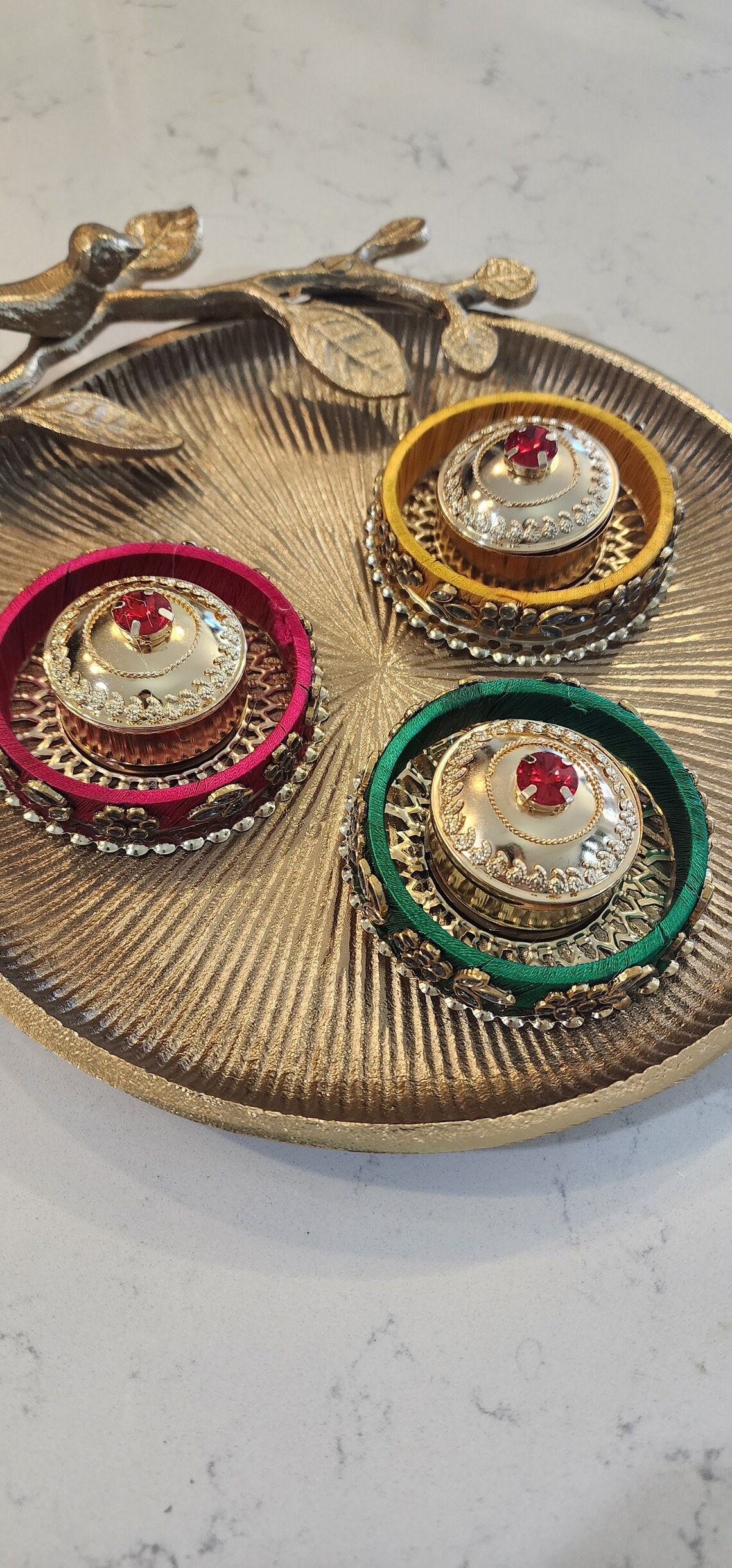 Kundan Bangle Kumkum Box - Ethnic Pooja Return Gift - Etsy