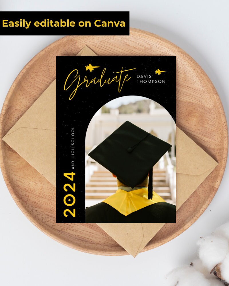 Star Wars Graduation Invitation 2024: Minimalist Party Invite (canva ...