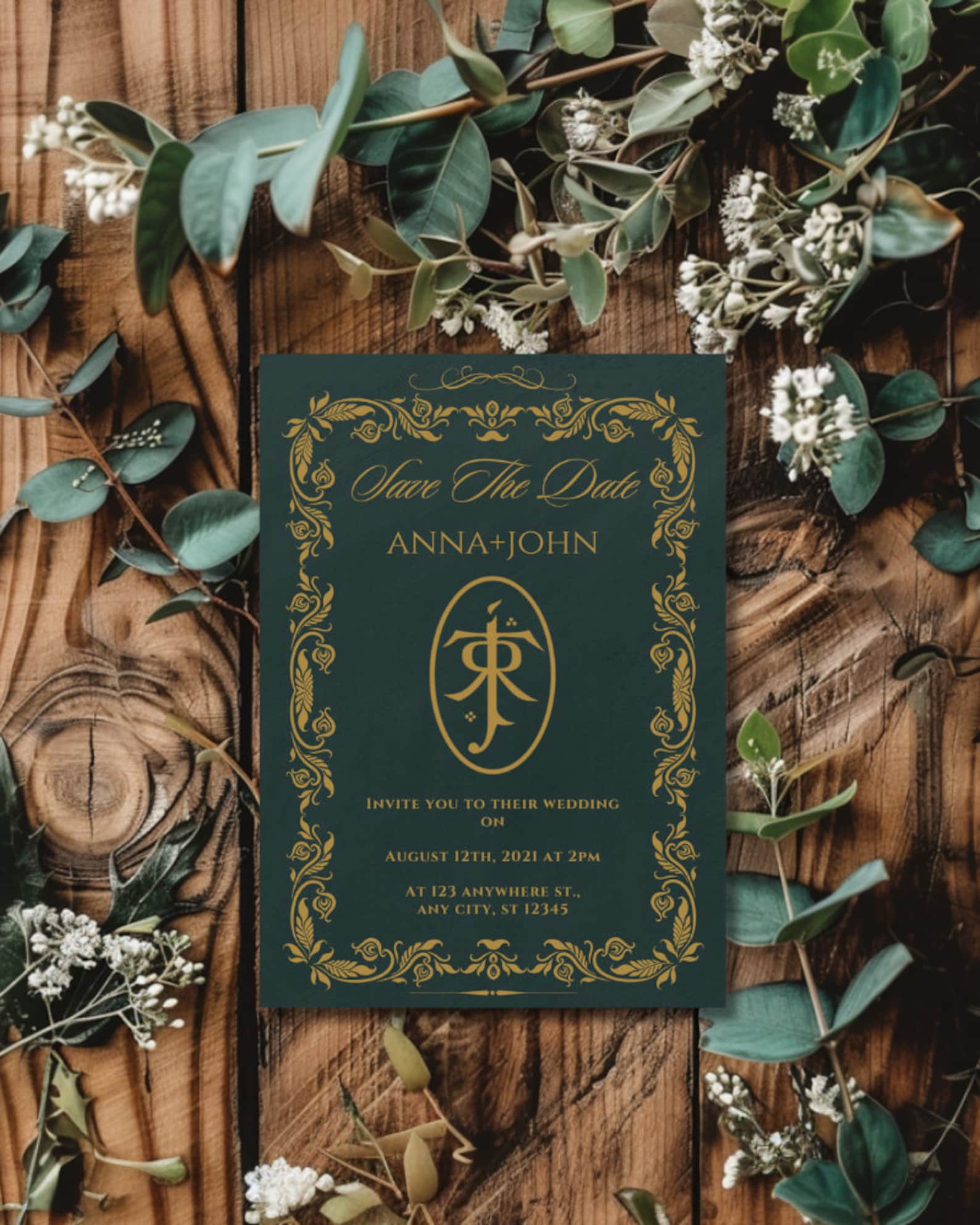 LOTR Wedding Invitation Template | Editable Printable (digital Download ...