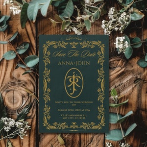 LOTR Wedding Invitation Template | Editable Printable (digital Download ...