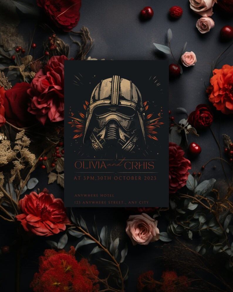 Star Wars Wedding Invitation & RSVP Template, Minimalist, Printable ...