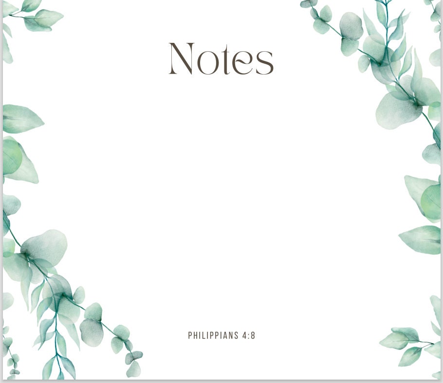 Printable Bible Verse Notes Church Notes Freehand Note Paper INSTANT ...