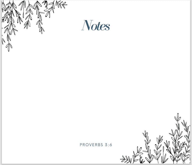 Printable Bible Verse Notes Church Notes Freehand Note Paper INSTANT ...