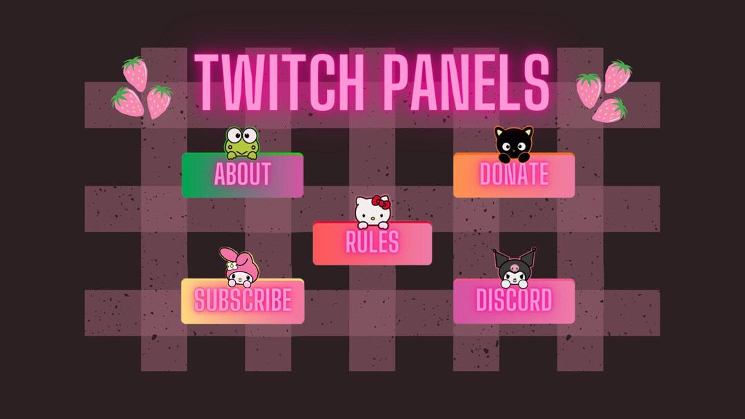 Cute Kawaii Animal Twitch Panels / for Streaming Platforms - Etsy