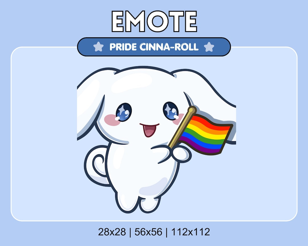 White Cinnamon Puppy Emote, Cinna Dog Pride Sub Emote, Cute Kawaii Gay ...