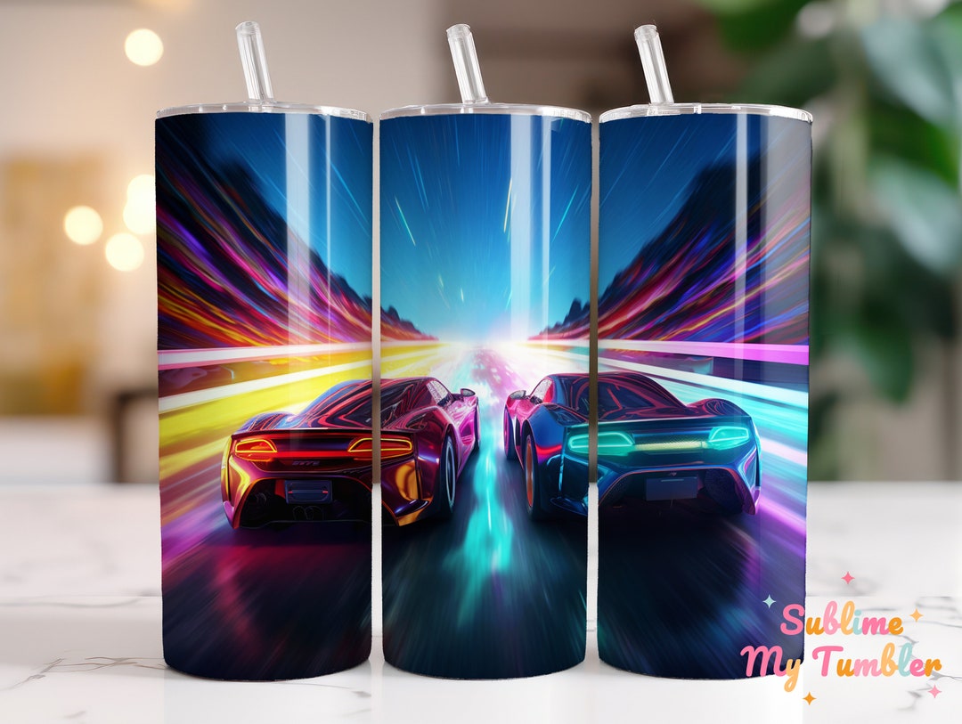 Racing Car Tumbler Wrap Speed Race Sports Car 20oz Skinny Tumbler ...