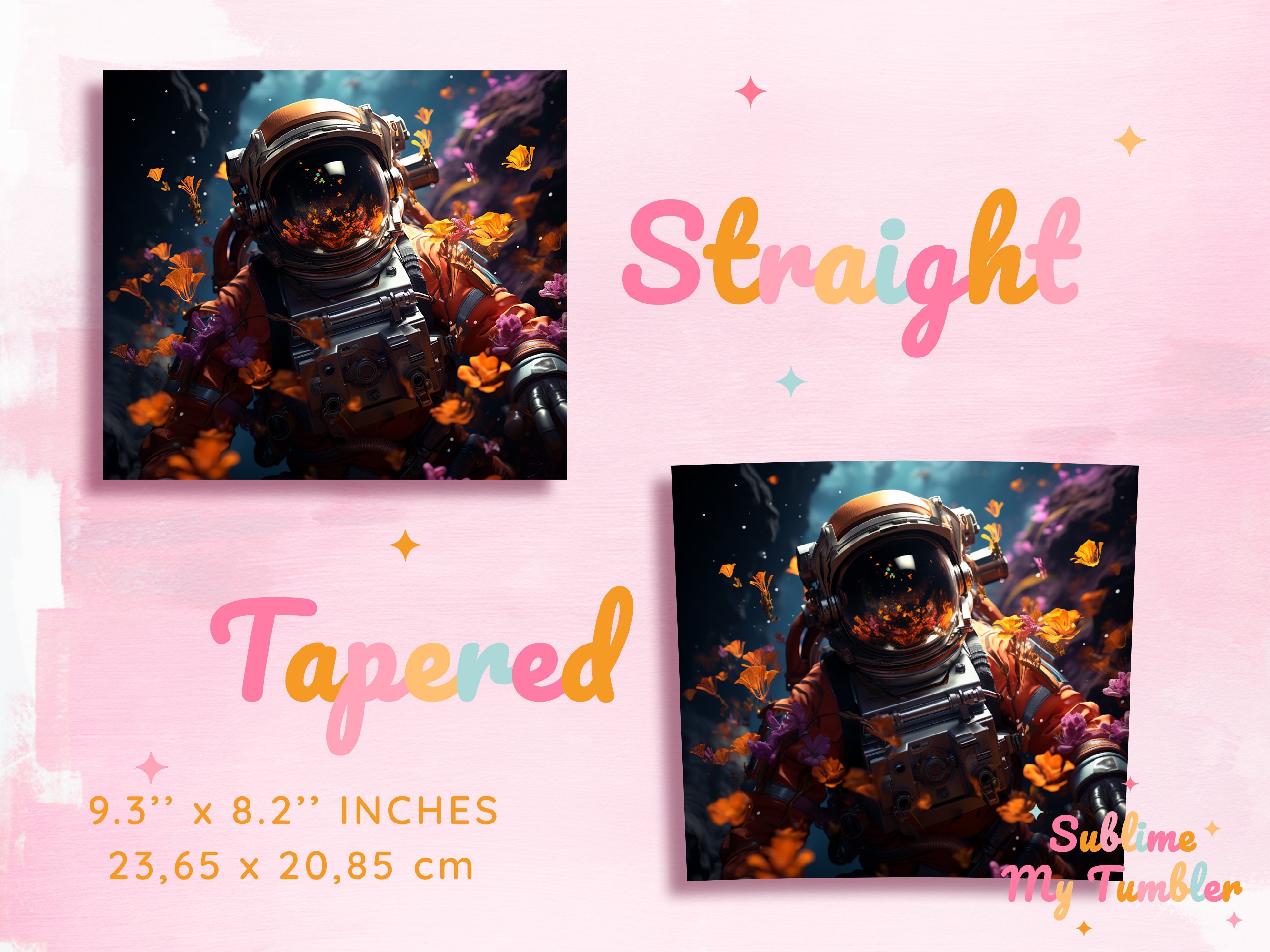 Astronaut Floating in Space Tumbler Wrap Space 20oz Skinny Tumbler ...