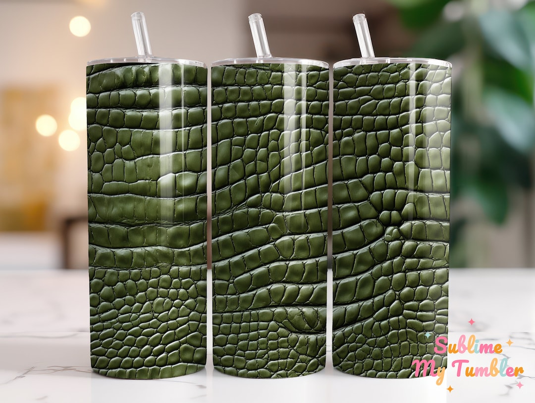 Seamless Crocodile Skin Tumbler Wrap: 20oz Skinny Tumbler Sublimation ...