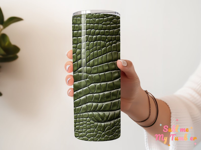 Seamless Crocodile Skin Tumbler Wrap: 20oz Skinny Tumbler Sublimation ...