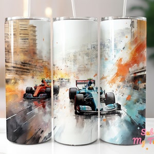 Formula One Racing Tumbler Wrap: 20oz Skinny Tumbler Sublimation Design ...