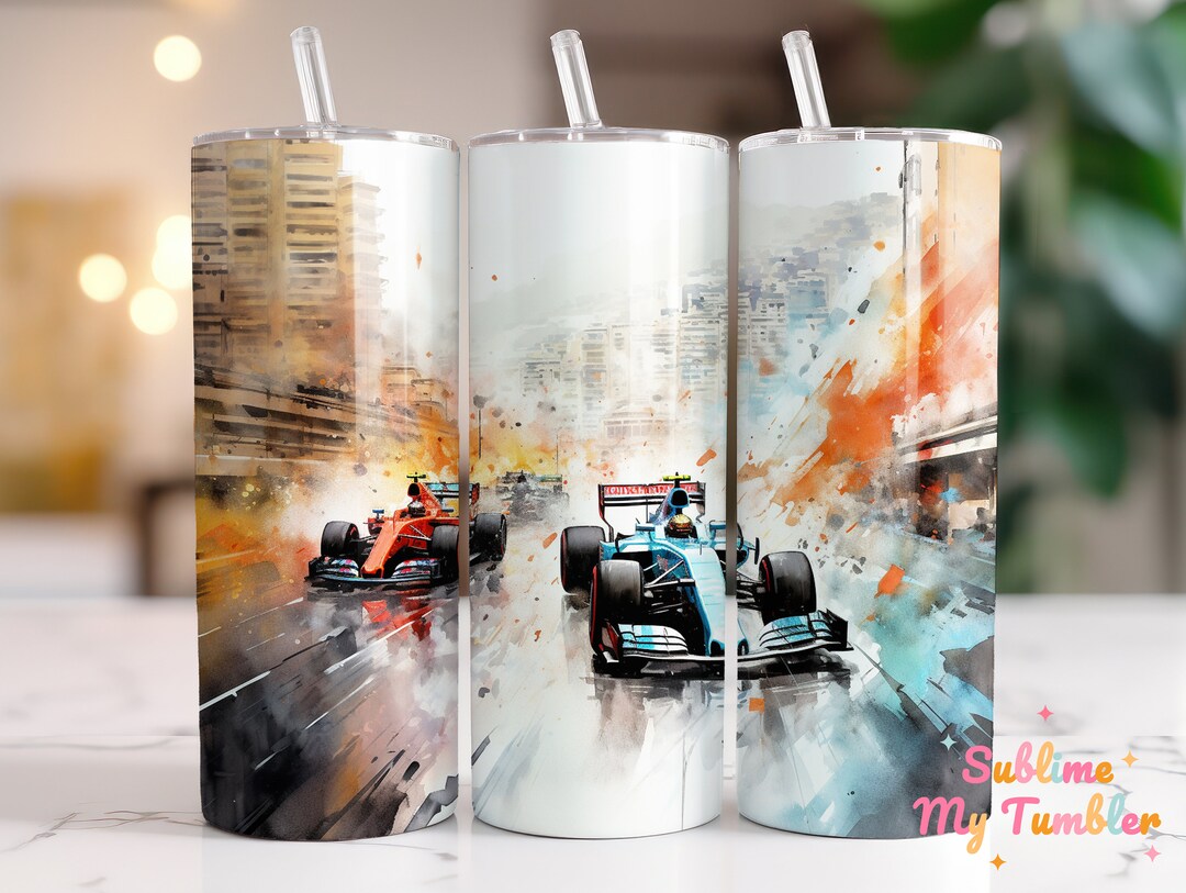 Formula One Racing Tumbler Wrap: 20oz Skinny Tumbler Sublimation Design ...