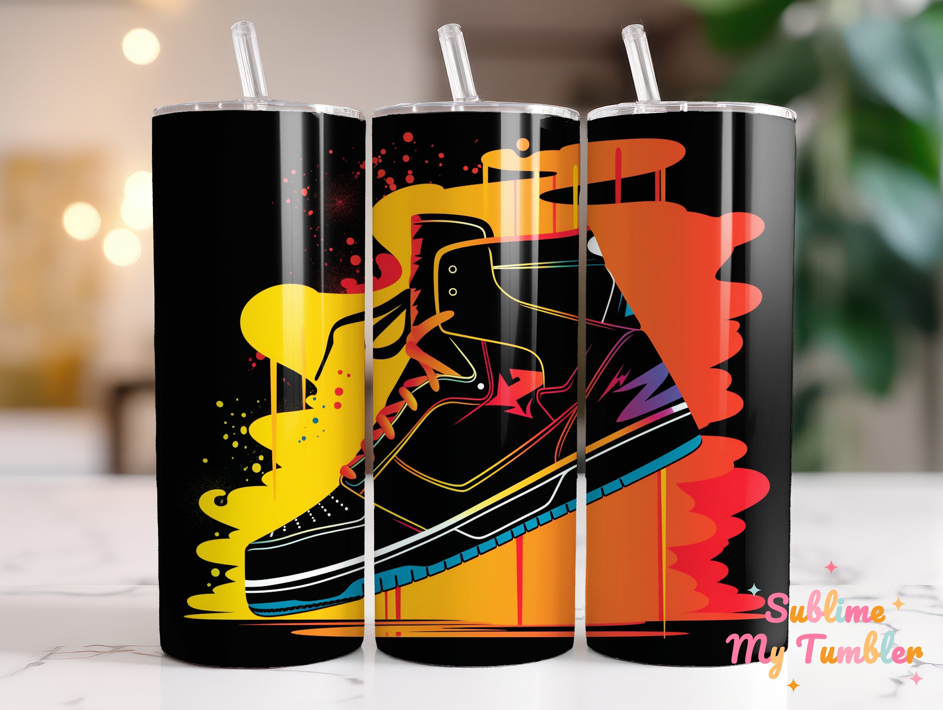 Shoe Sneaker Tumbler Wrap Street Art Sneakers 20oz Skinny - Etsy
