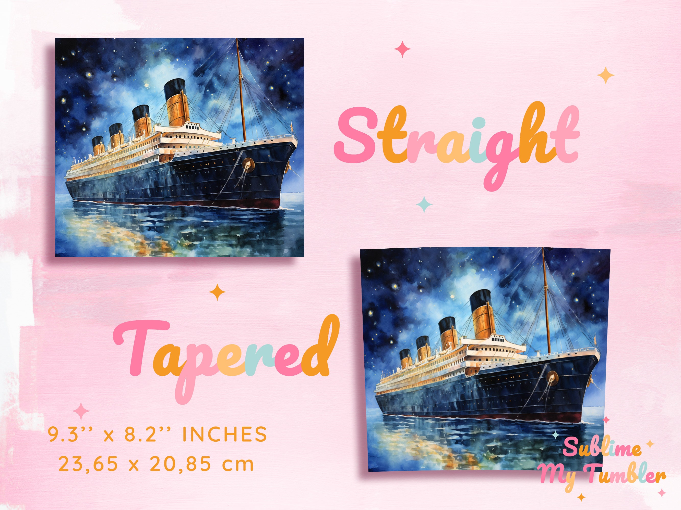 Titanic Tumbler Wrap, Ship Watercolor Tumbler, 20oz Skinny Tumbler ...