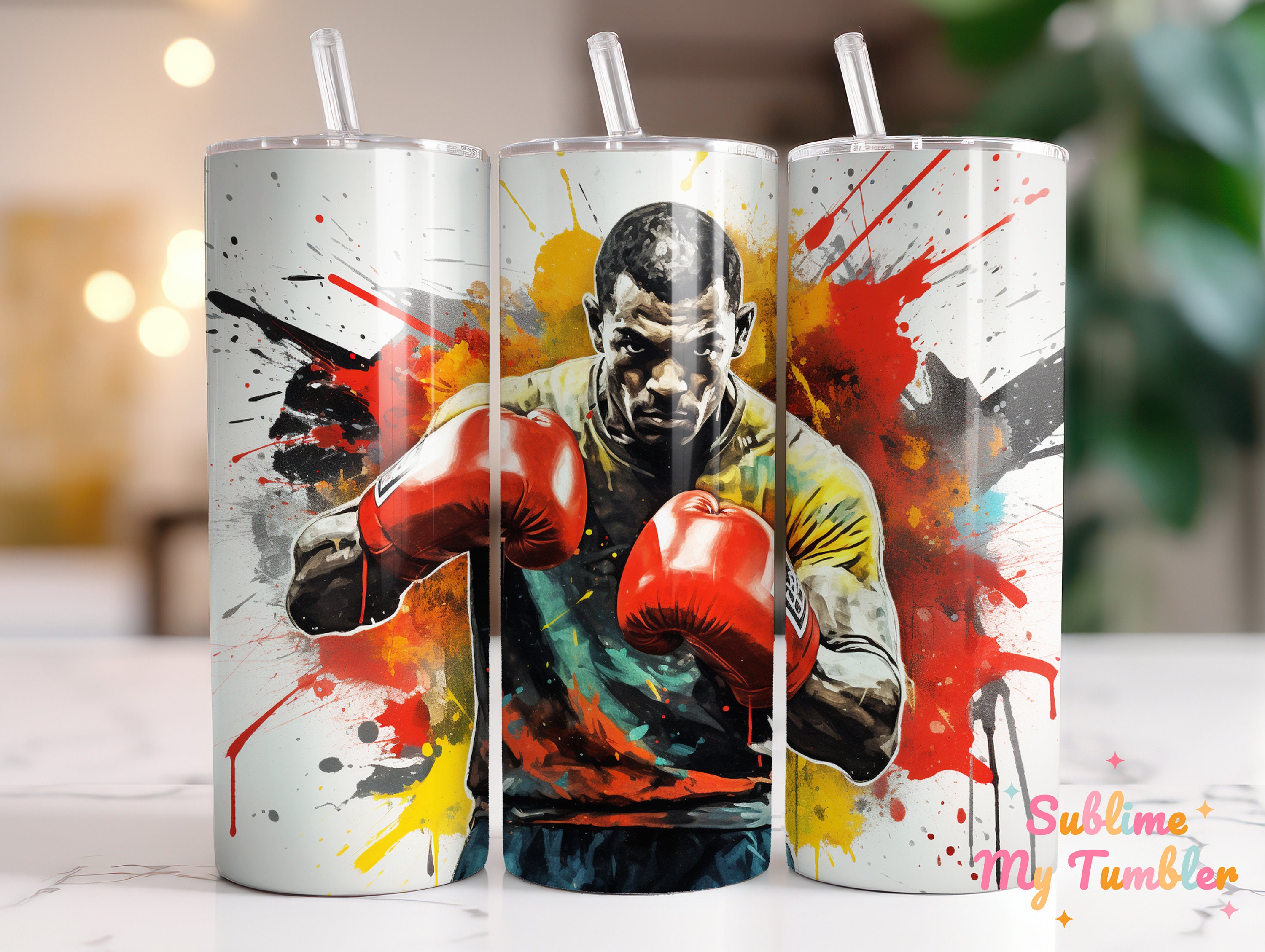 Boxer Tumbler Wrap Fighter Boxing 20oz Skinny Tumbler Sublimation ...