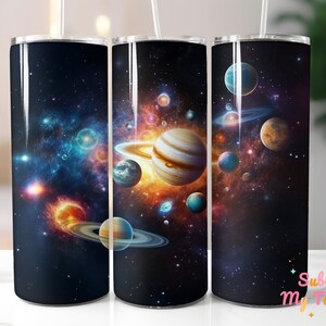 Planets of the Solar System, Solar System Tumbler, 20oz Skinny Tumbler ...