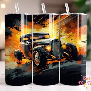 Hot Rod Tumbler Wrap Hot Rod Racing Car 20oz Skinny Tumbler Sublimation ...
