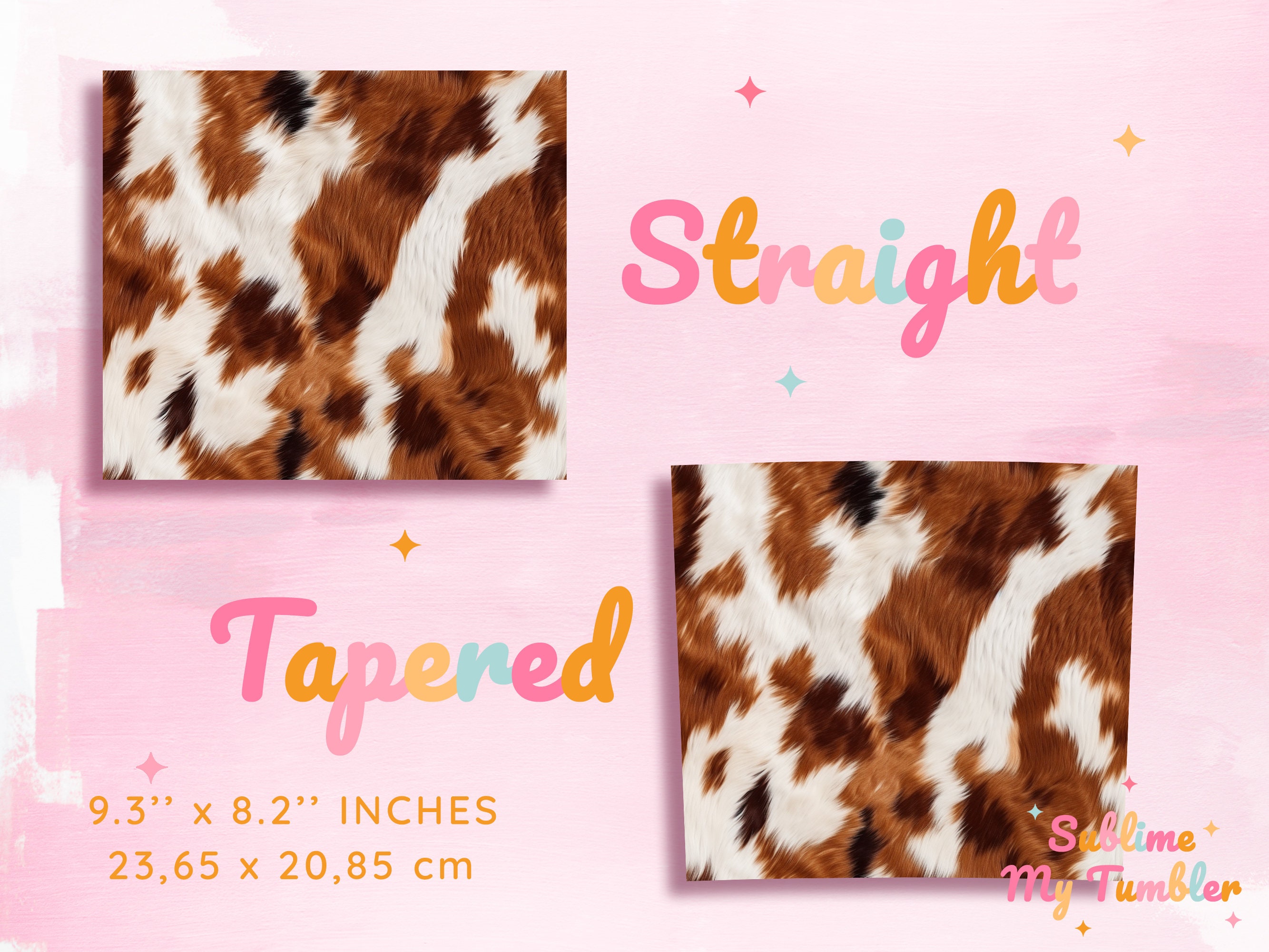 Seamless Cow Fur Tumbler Wrap Cow Fur Pattern 20oz Skinny Tumbler ...