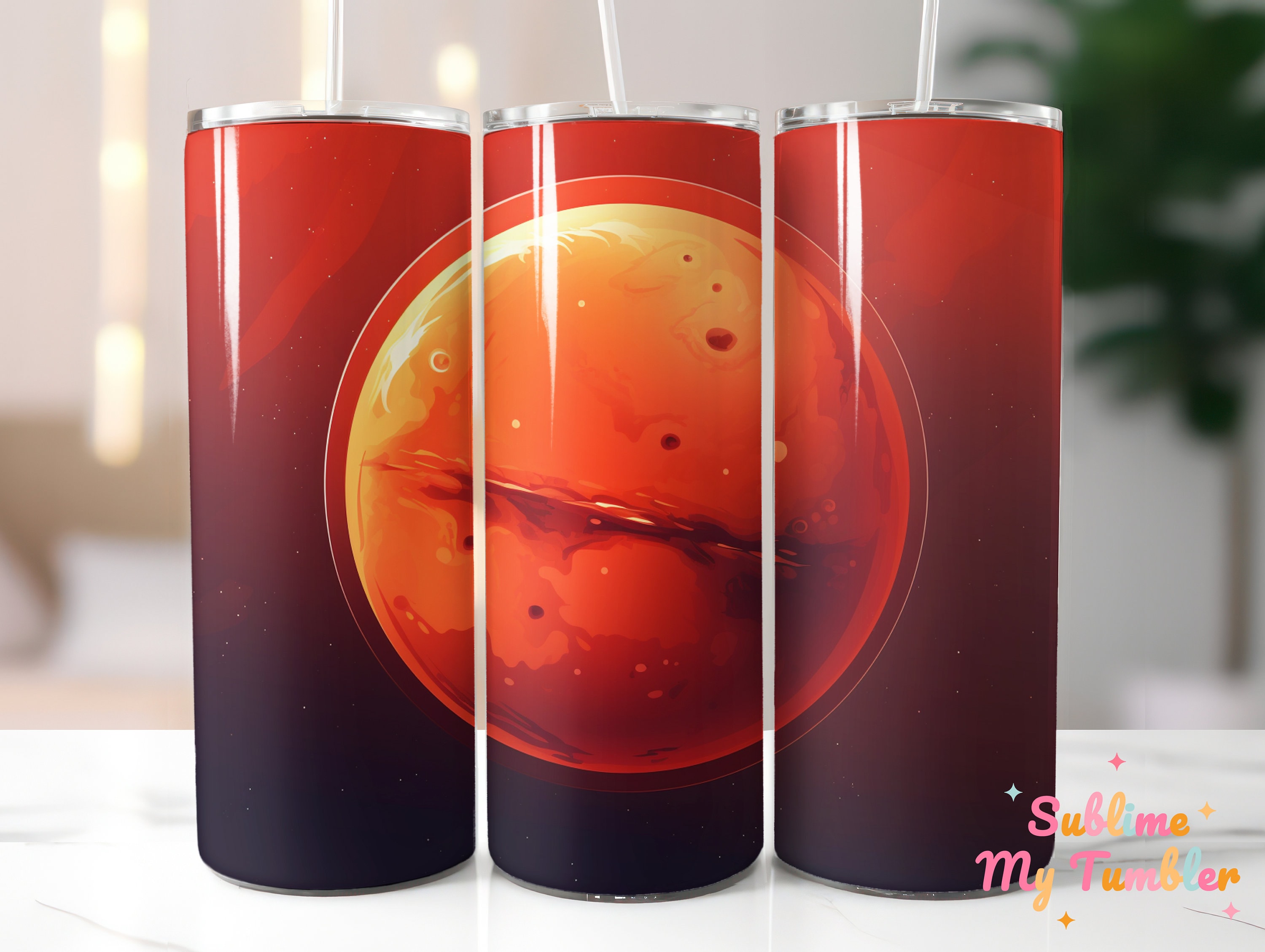 Planet Mars Tumbler Wrap Mars Solar System 20oz Skinny Tumbler ...