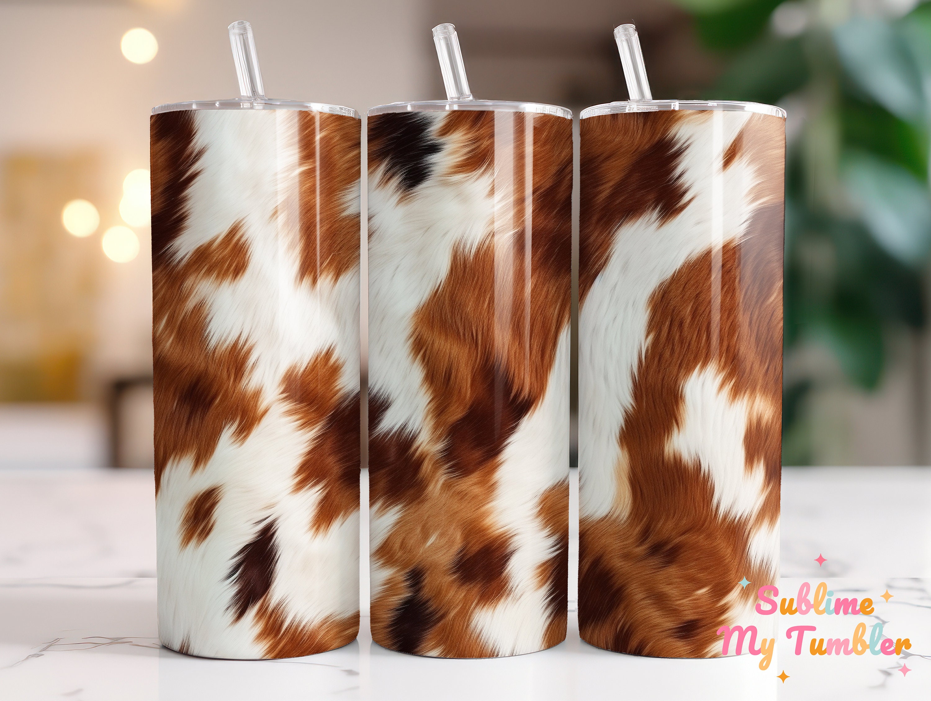 Seamless Cow Fur Tumbler Wrap Cow Fur Pattern 20oz Skinny Tumbler ...