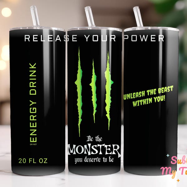 Monster Can Tumbler Design - Etsy