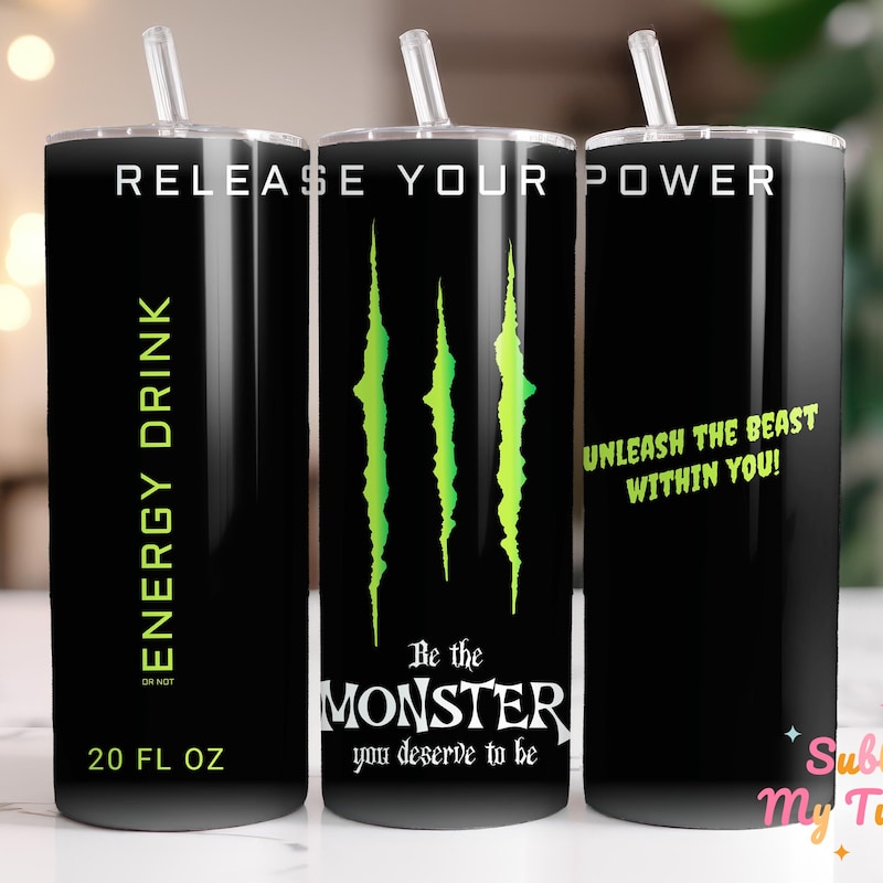 Monster Can Tumbler Design - Etsy