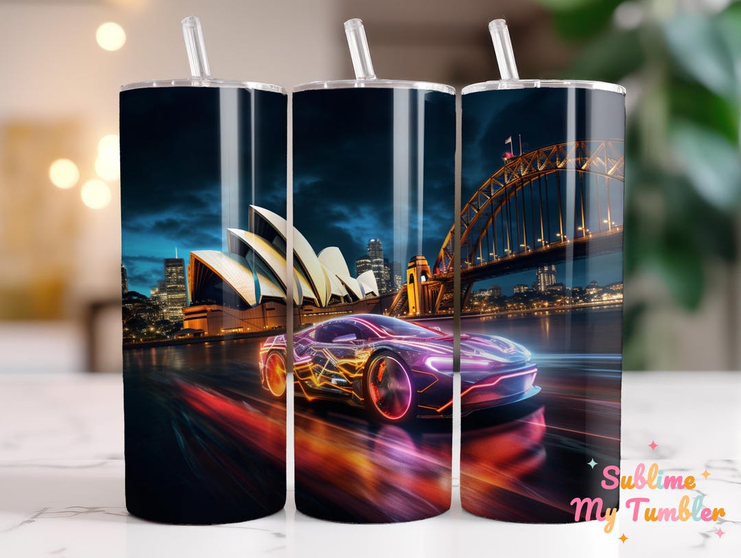 Race Car Sydney Opera Tumbler Wrap: 20oz Skinny Tumbler Sublimation ...