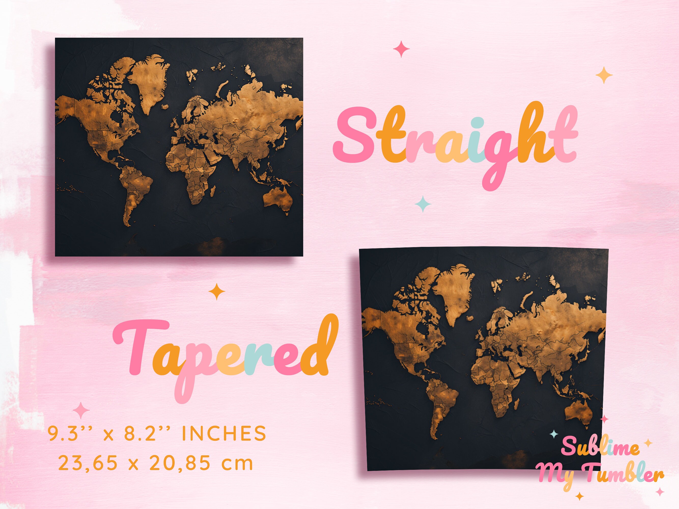 Vintage World Map Tumbler Wrap Map Black Copper 20oz Skinny Tumbler ...