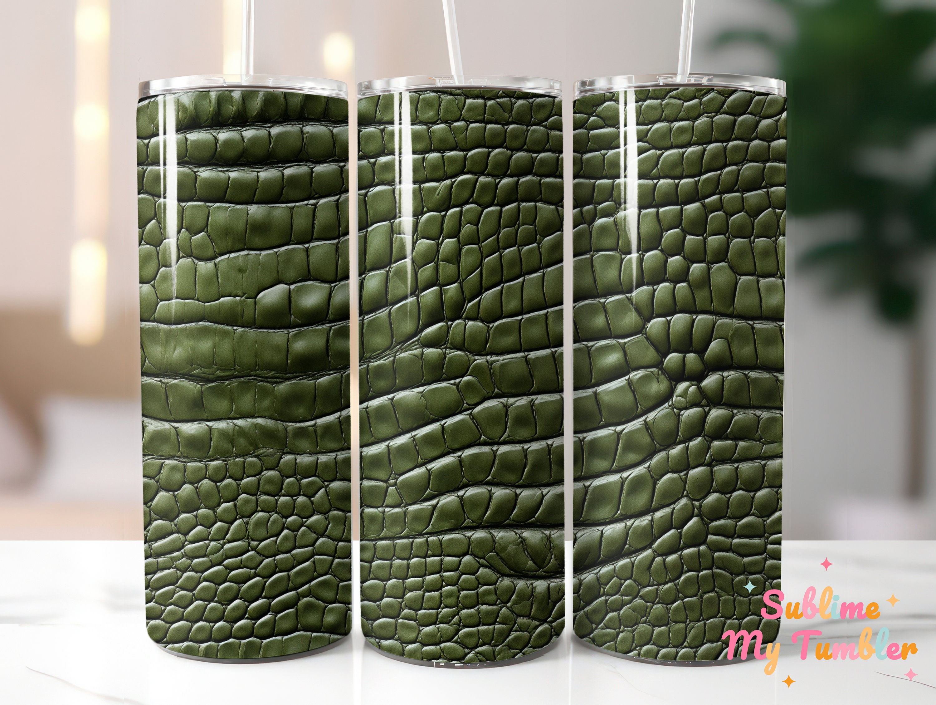 Seamless Crocodile Skin Tumbler Wrap: 20oz Skinny Tumbler Sublimation ...
