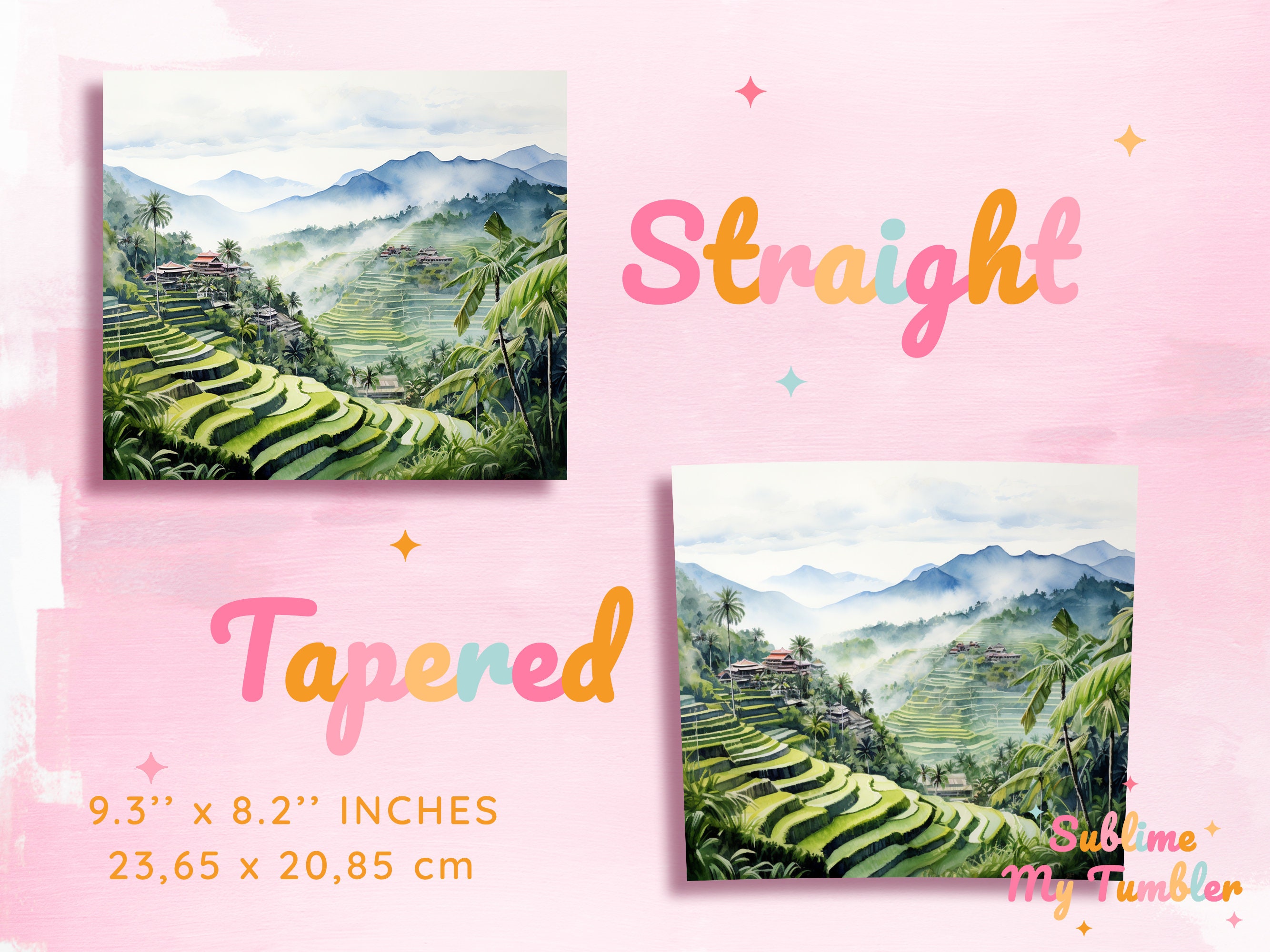 Rice Terraces Tumbler Wrap Rice Paddies 20oz Skinny Tumbler Sublimation ...