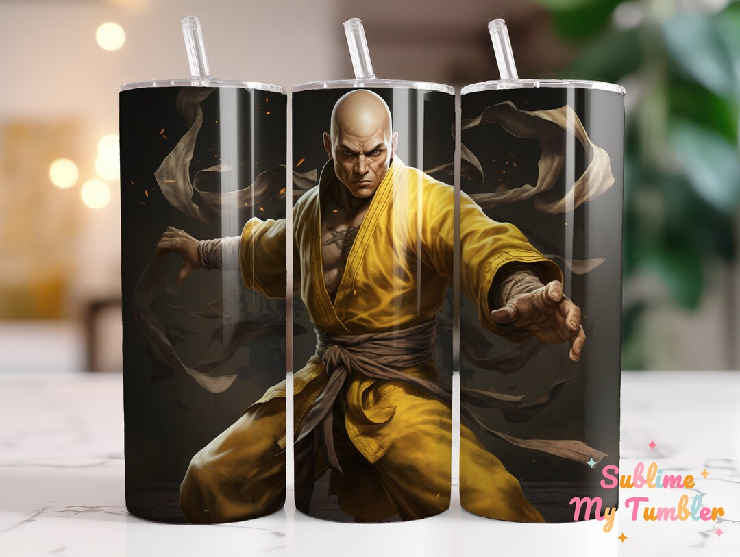 Shaolin Monk Tumbler Wrap Kung Fu Master 20oz Skinny Tumbler ...