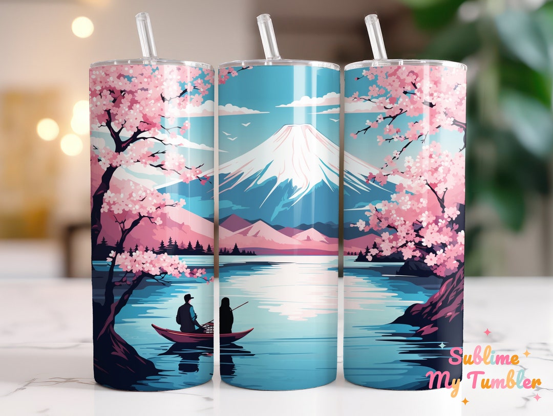 Mount Fuji Tumbler Wrap: Japanese Landscape 20oz Skinny Tumbler ...