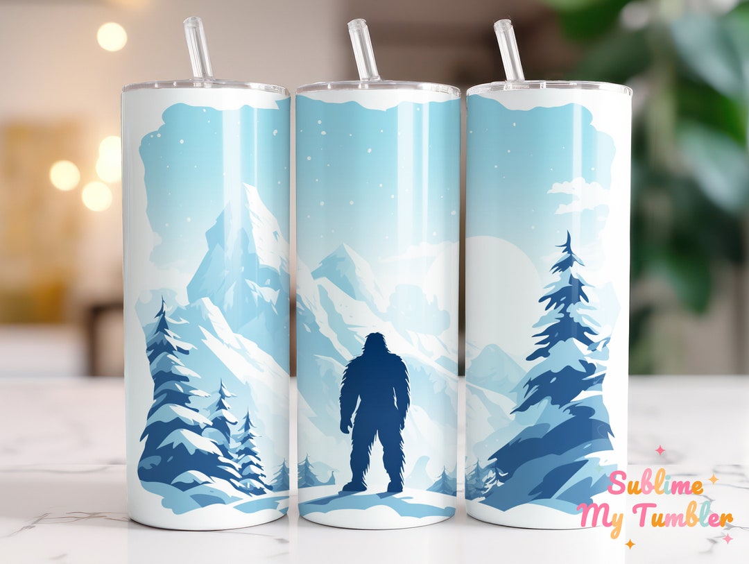 Yeti Tumbler Wrap Silhouette of A Yeti 20oz Skinny Tumbler Sublimation ...