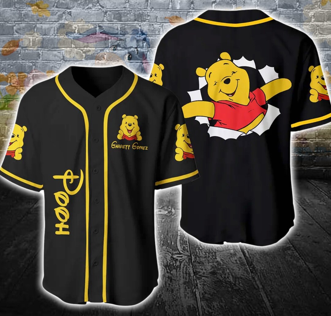 Pooh Bear Shirt Pooh Baseball Jersey Pooh Jersey Shirt - Etsy