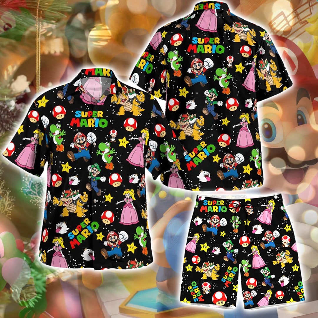 Super Mario Hawaiian Shirt Super Mario Beach Shirt Hawaiian - Etsy