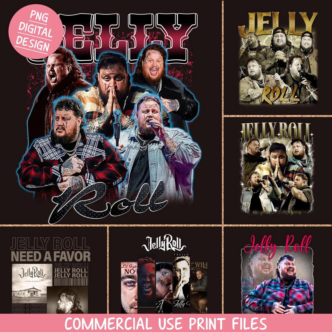 Jelly Roll Png Bundle, Vintage Jelly Roll Bootleg Png Bundle, Jelly ...