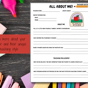 Editable Get to Know the Teacher, All About Me Worksheet, Teacher ...