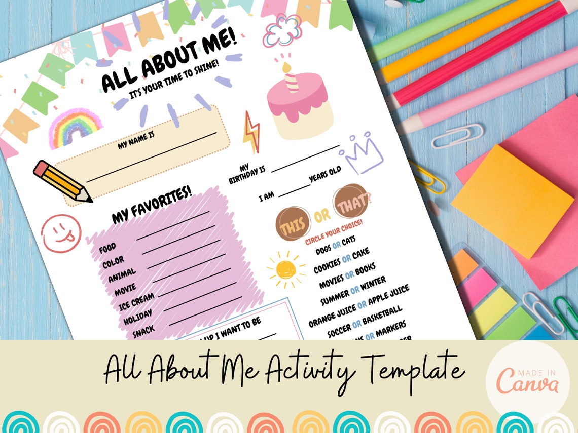 Editable Back to School, All About Me, Printable, Get to Know Me, My ...