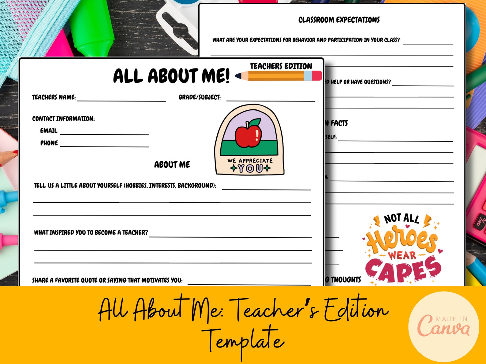 Editable Get to Know the Teacher, All About Me Worksheet, Teacher ...