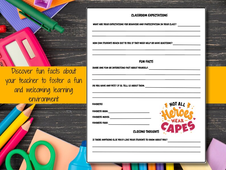 Editable Get to Know the Teacher, All About Me Worksheet, Teacher ...