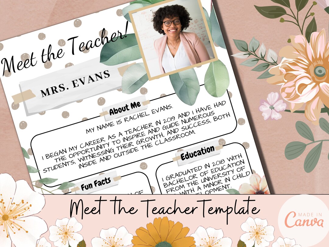Editable Meet the Teacher Template, Back to School Teacher Template ...
