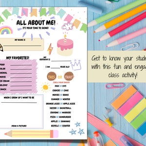 Editable Back to School, All About Me, Printable, Get to Know Me, My ...