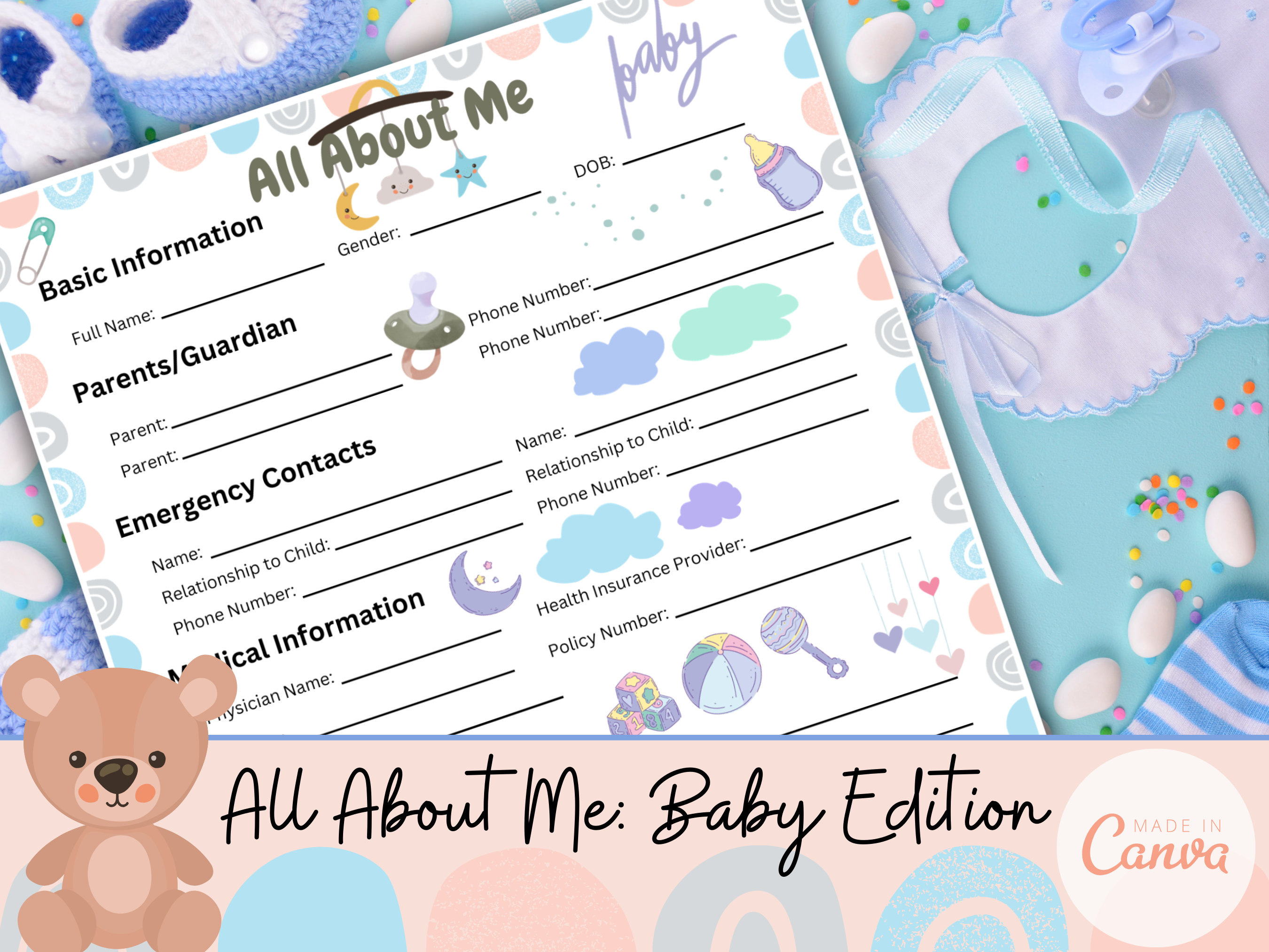 Baby Template Nanny Notes Baby Information Sheet Infant Form Daycare ...