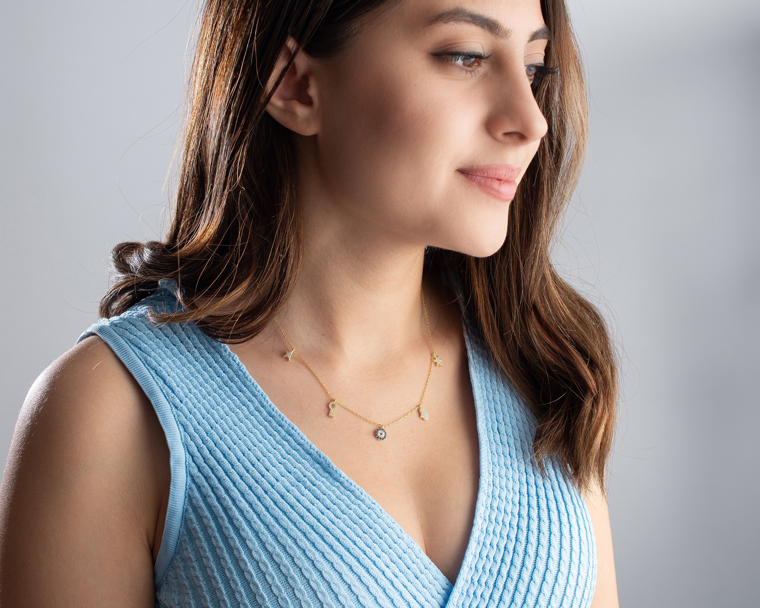 Guardian Evil Eye Luck Necklace Hamsa Luck Necklace Good - Etsy