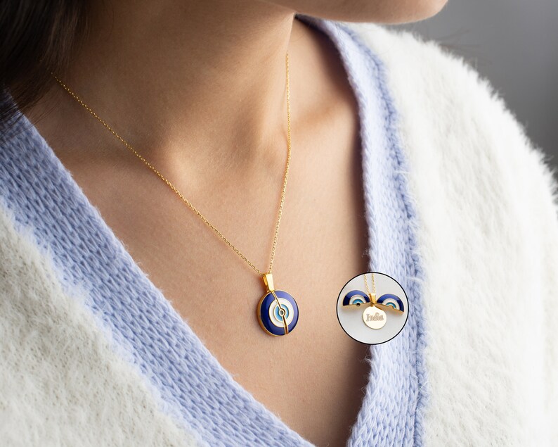Custom Name Evil Eye Necklace: Sterling Silver Guardian Talisman - Etsy