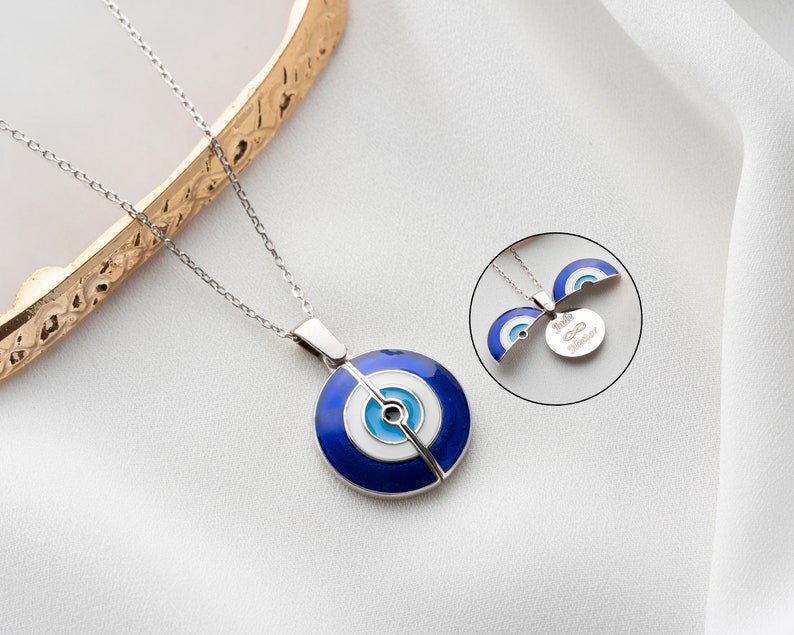 Custom Name Evil Eye Necklace: Sterling Silver Guardian Talisman - Etsy