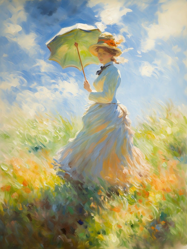 Monet Woman With a Parasol Oil Painting Impressionist Oil Painting ...