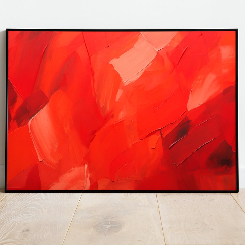 Red Abstract Art - Etsy