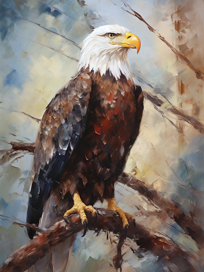 Bald Eagle Painting Vintage Eagle Oil-painting American Eagle Painting ...