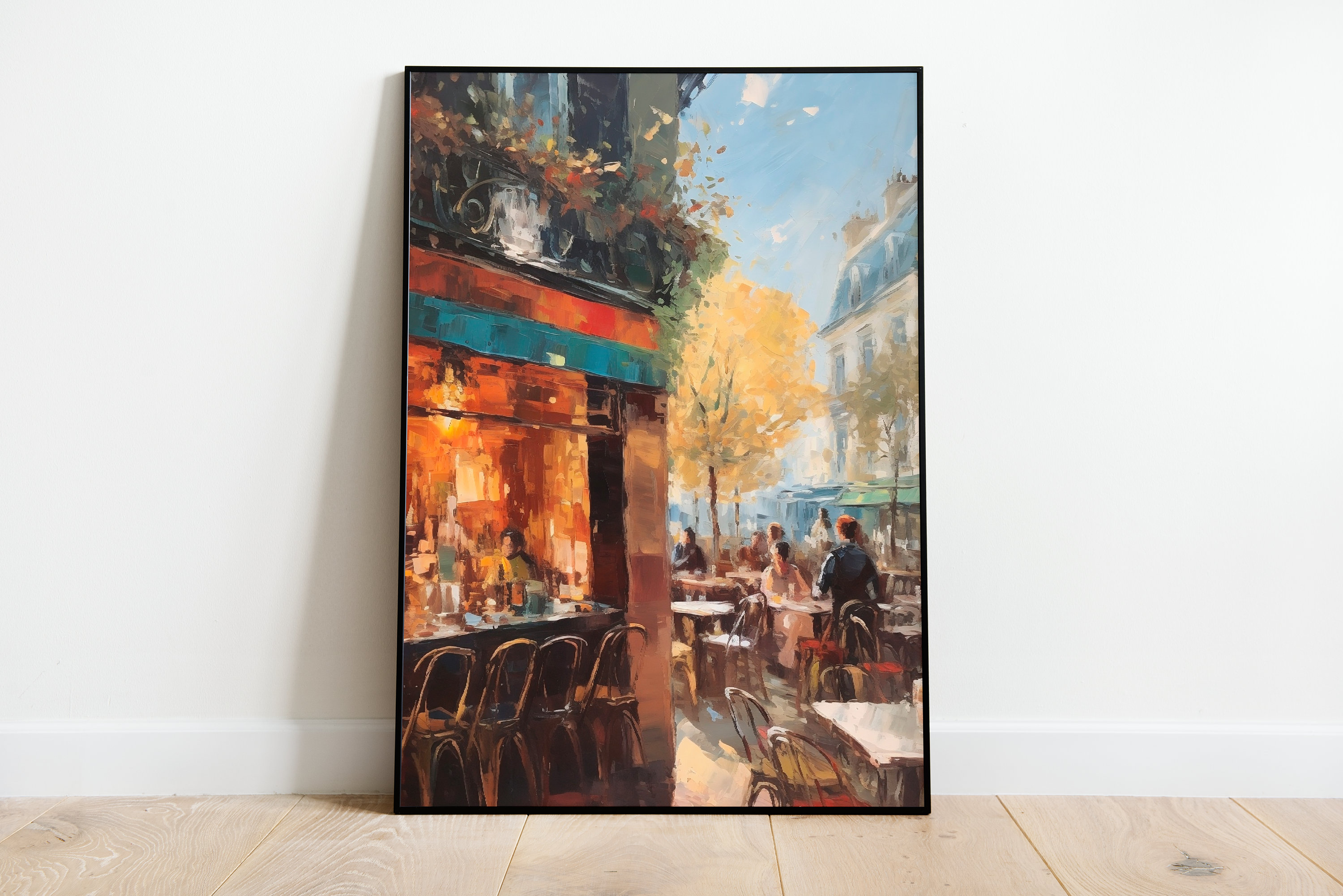 Parisian Café Vintage Oil-painting Paris Cafe Painting French Cafe ...