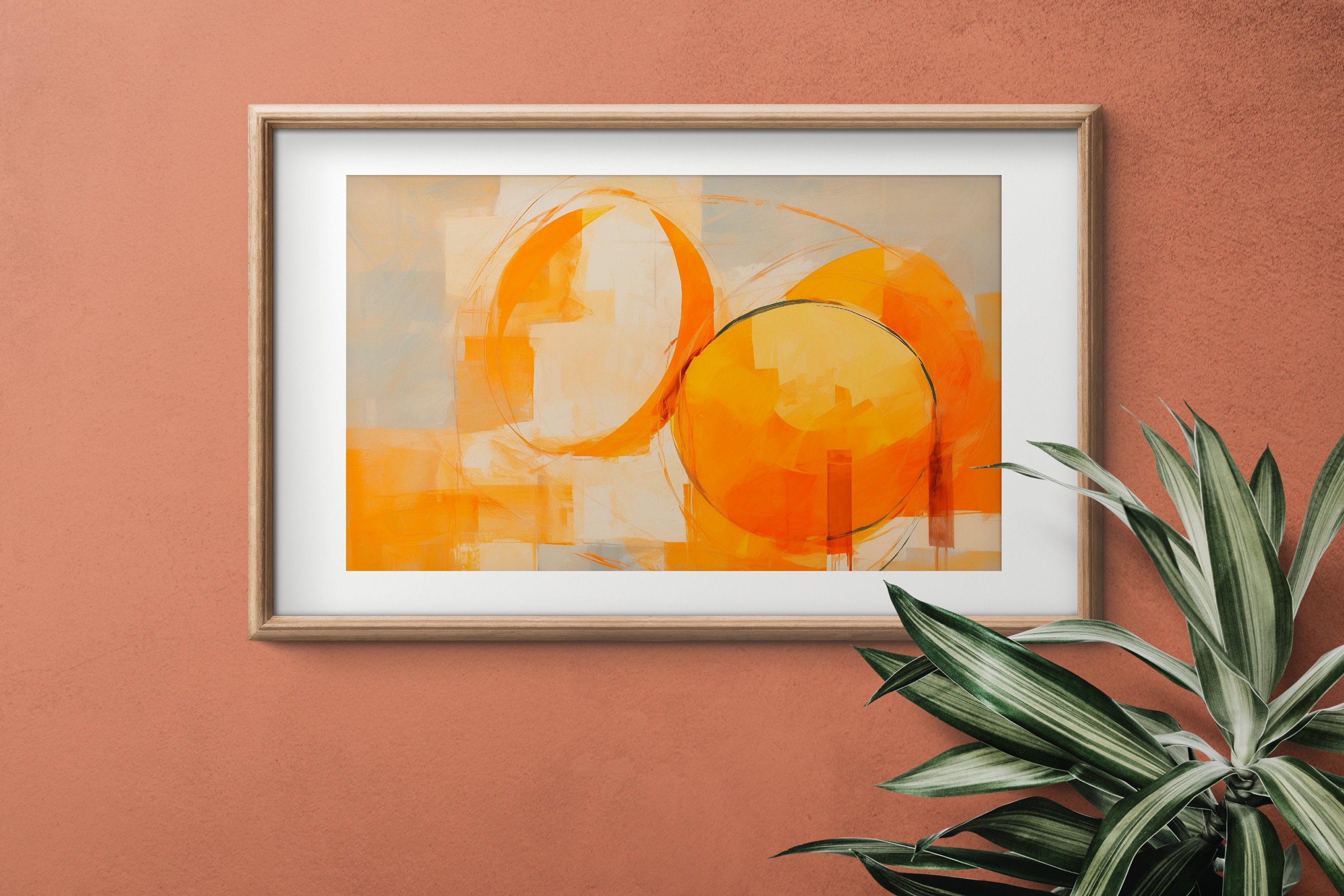 Orange Abstract Painting Vintage Abstract Painting Orange Abstract Oil ...